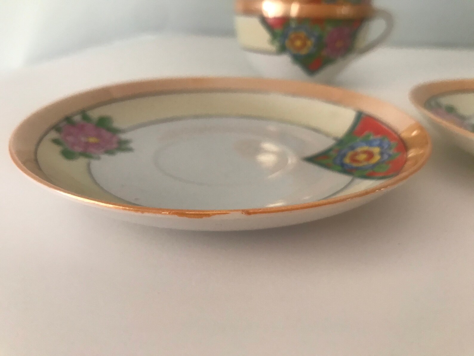 Pair of Vintage Lusterware Porcelain Teacups and Saucers, Made in Japan ...