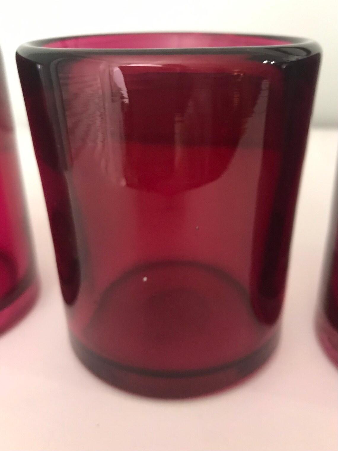 Set of 4 Vintage Ruby Red Lowball Glasses - Etsy