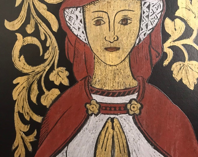 Pair of Tri Color Historical Brass Rubbings Roger Bellingham and Lady ...