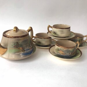 Antique Fine Japanese Satsuma Tea Set - Etsy