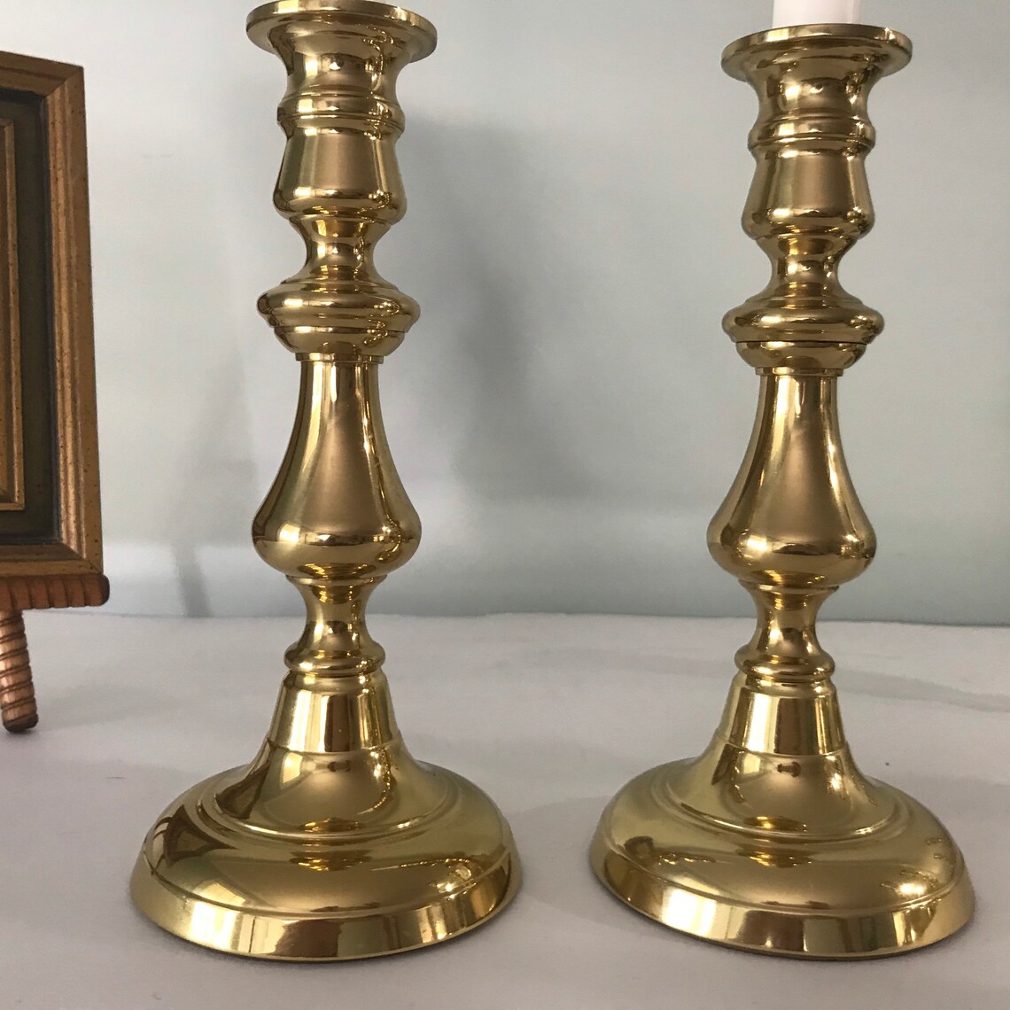 Pair of Baldwin Brass Candlesticks Brass Candleholders | Etsy