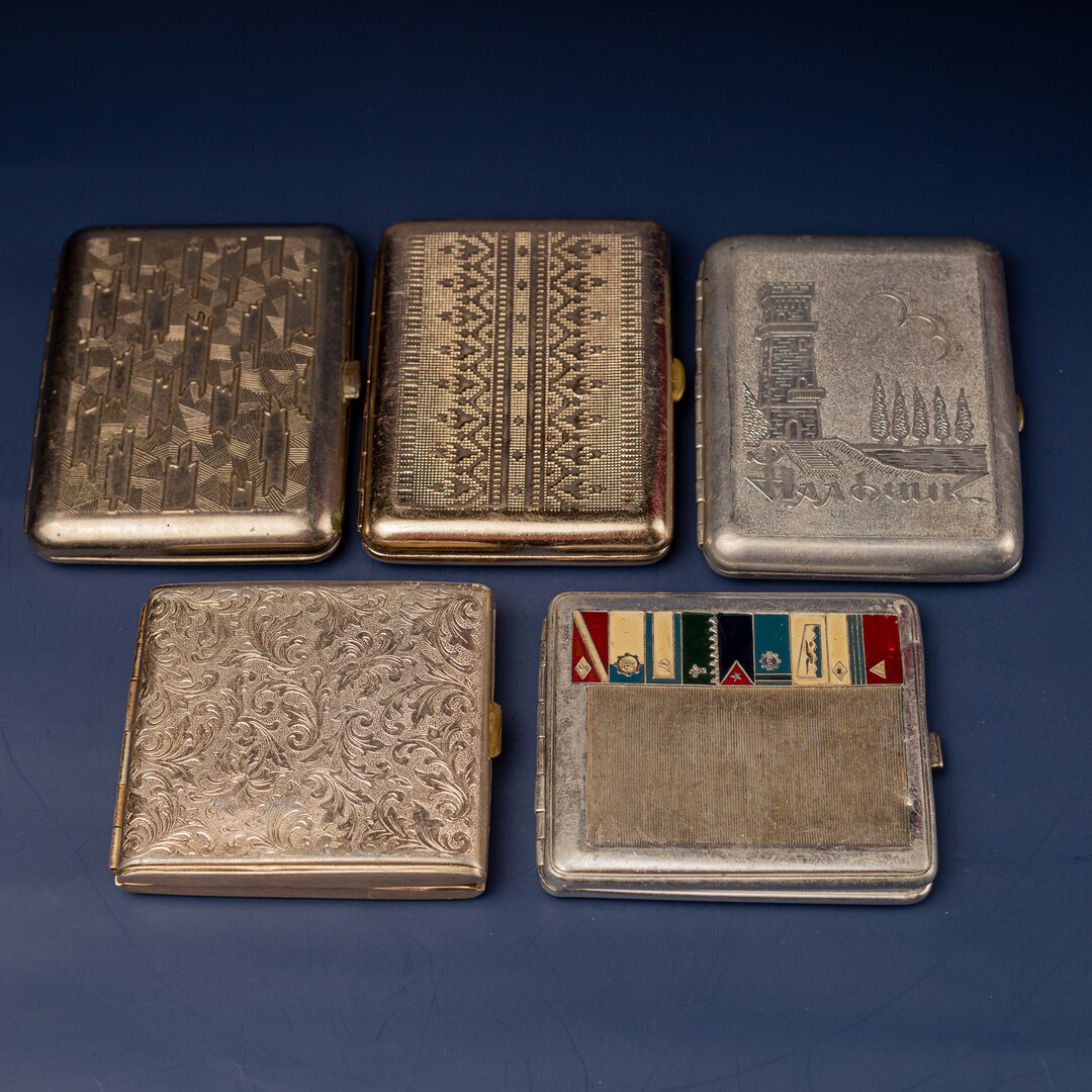 Metal Engraved Slim Cigarettes Case Vintage Smoking Accessories Gift ...