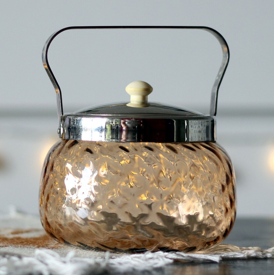 Pink Glass Sugar Bowl With Lid Swirl Glass Candy Bowl Decorative Lidded ...