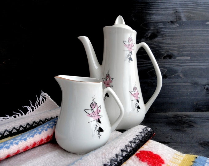 Ceramic Tea Coffee Set Creamer and Pot Russian Kitchen Pale - Etsy