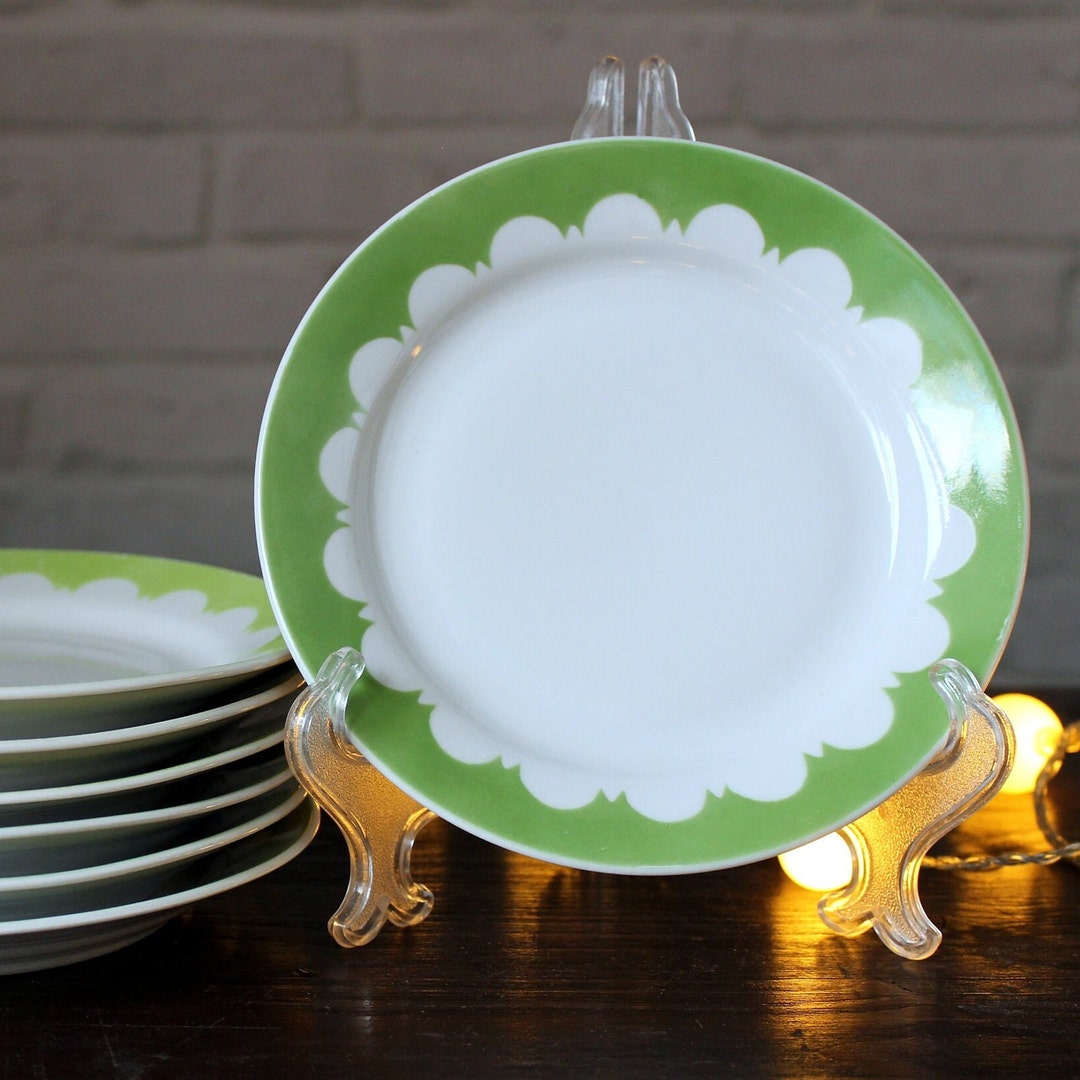 Riga Porcelain Small Salad Plate Vintage Kitchen Lime Green Plates ...