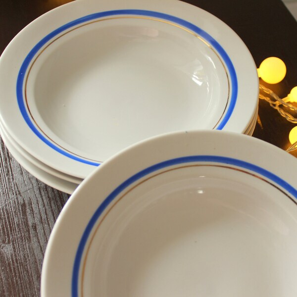 Blue Rim Plates - Etsy