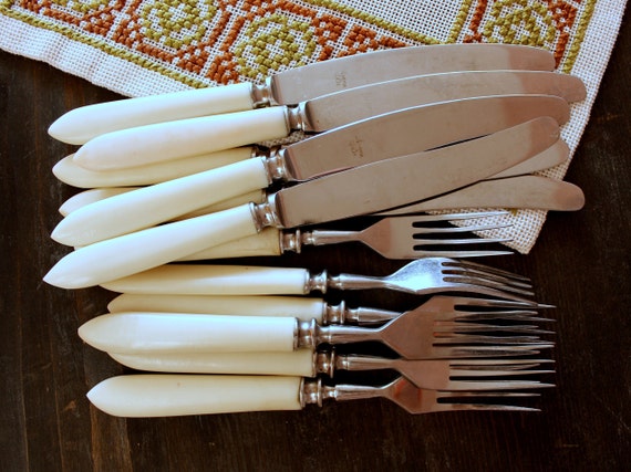 Cutlery & Knives Vintage Russian Kitchen Decor 6 Forks and 6 Knives ...