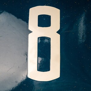 Blue Enameled House Number Sign 8 Old Rusty Enamel House Number Plaque ...