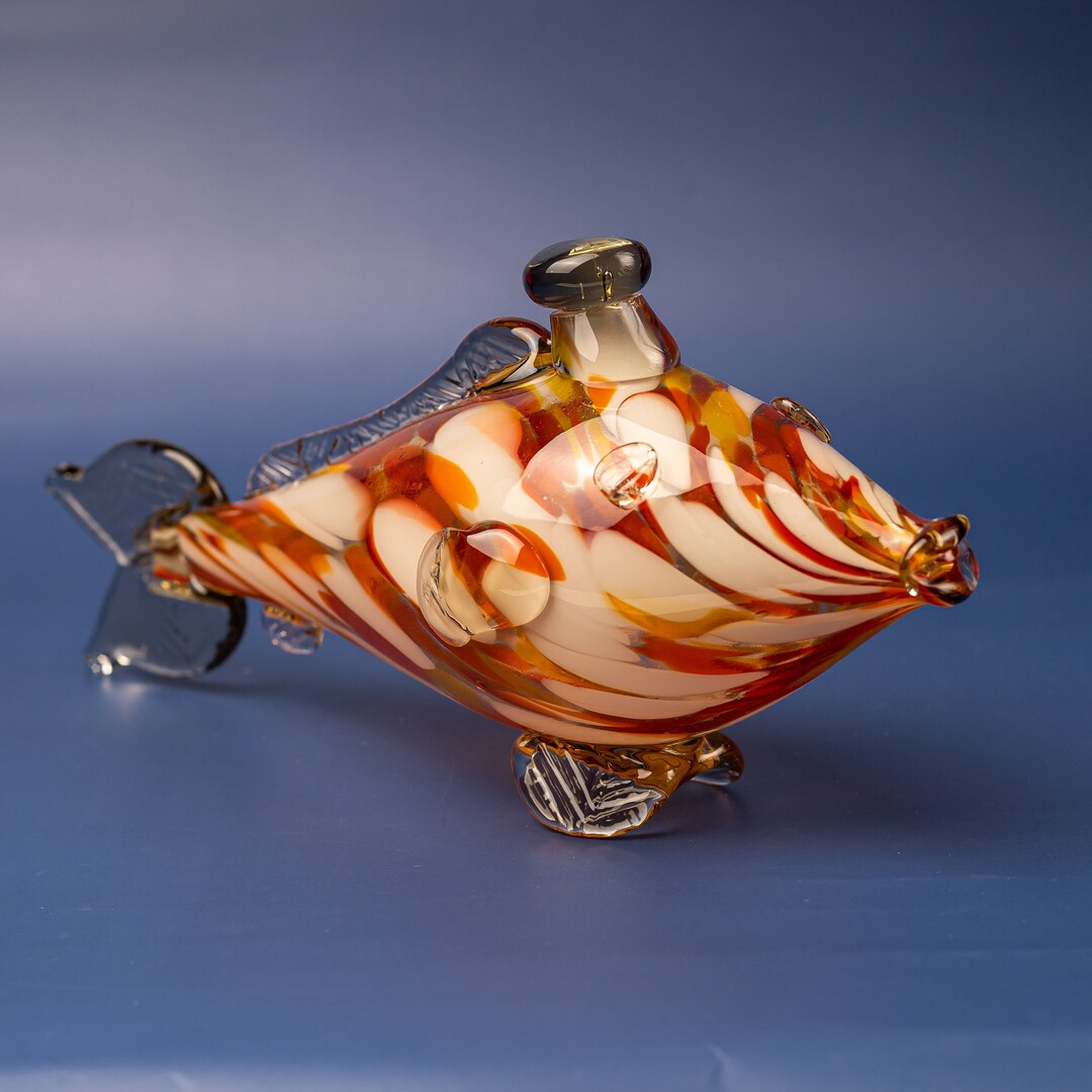 Murano Glass Fish Decanter With Stopper Vodka Decanter Vintage Barware ...