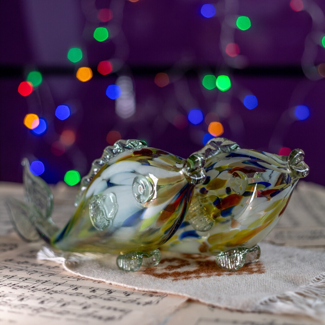 Murano Glass Fish Sculpture Carnival Glass Fish Figurine Murano Vase ...