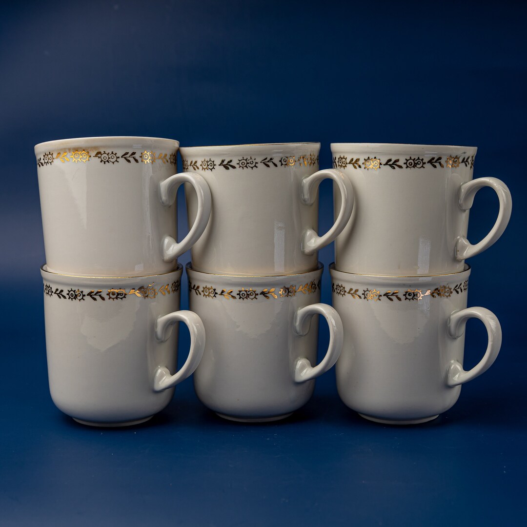 Porcelain Big Tea Mug Set White Coffee Mug Cute Ceramic Cappuccino Mug ...