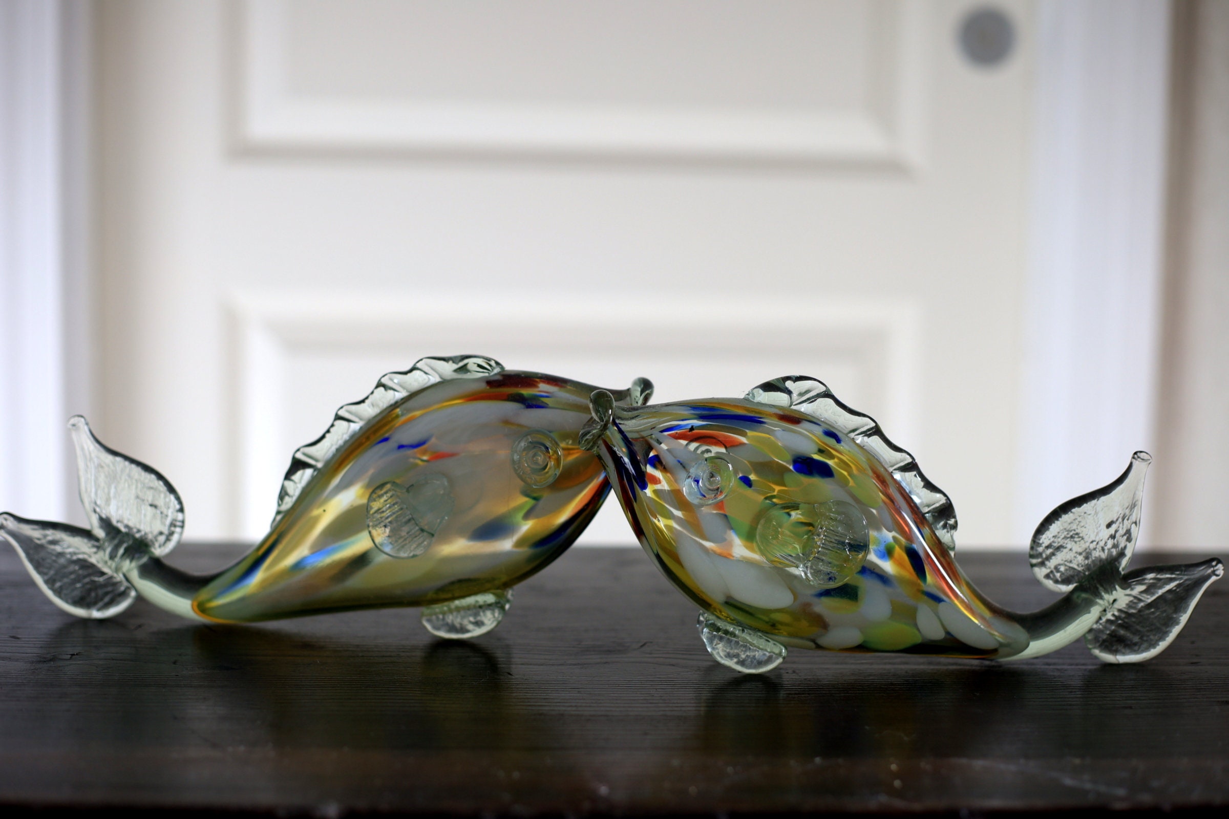 Murano Glass Fish Sculpture Carnival Glass Fish Figurine - Etsy