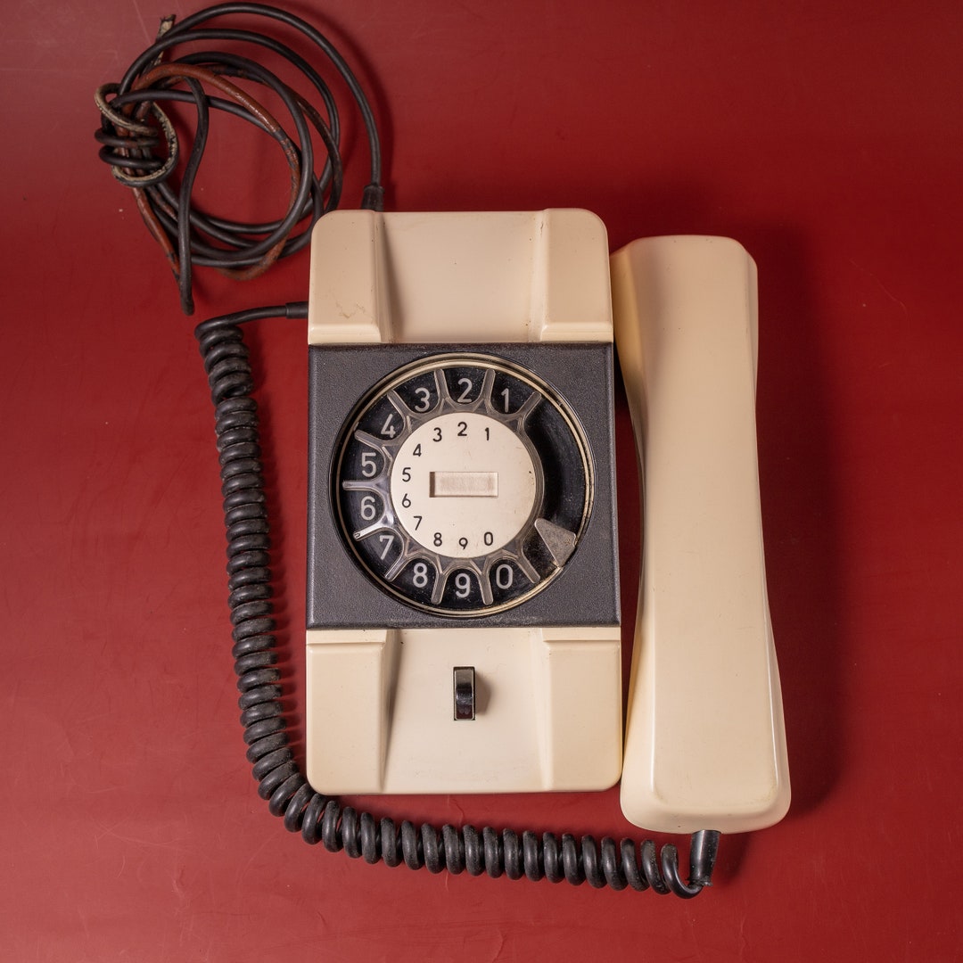 Collectible Rotary Phone Telkom RWK Bratek Retro Beige Black Telephone ...