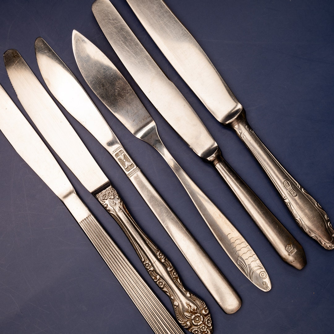 6x Mismatched Knives Unique Flatware Vintage Cutlery Mismatched ...