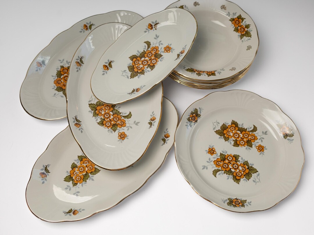 Riga Porcelain Serving Plate Large Porcelain Tray Cottage Core Rustic ...