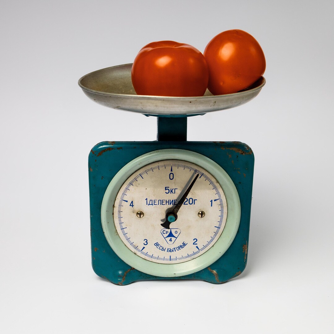 Vintage Kitchen Scales Blue Old Farmhouse Scale Decor Working Old ...