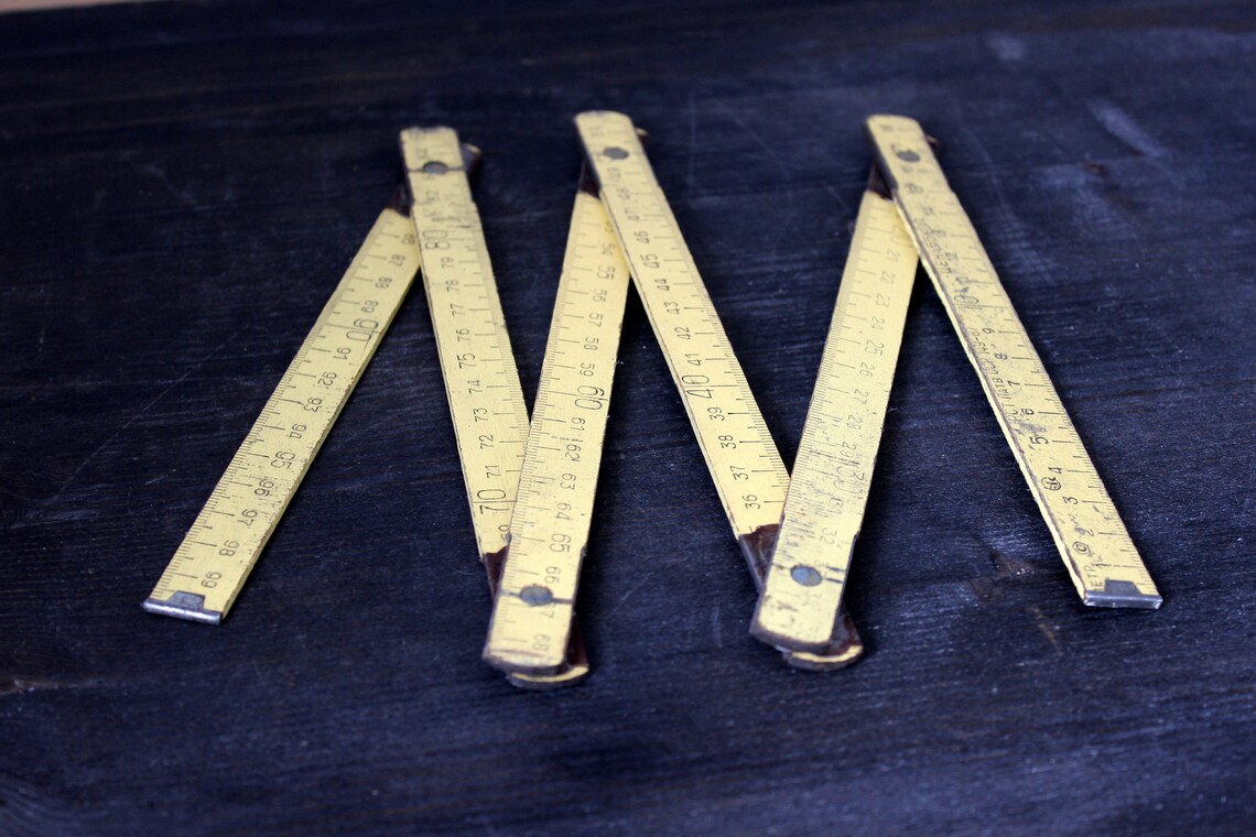 Antique folding ruler measuring stick / Measuring tool wood | Etsy