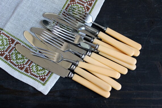 Cutlery & Knives Vintage Russian Kitchen Decor 6 Forks and 6 Knives ...