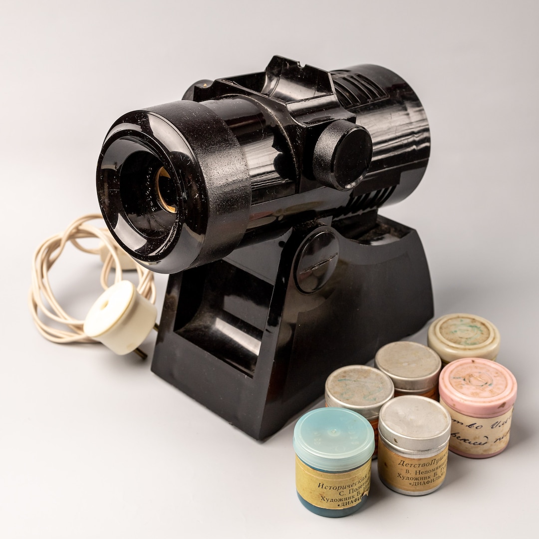 Nostalgia Filmstrip Projector F-7 With Diafilm Strips Soviet Kids ...
