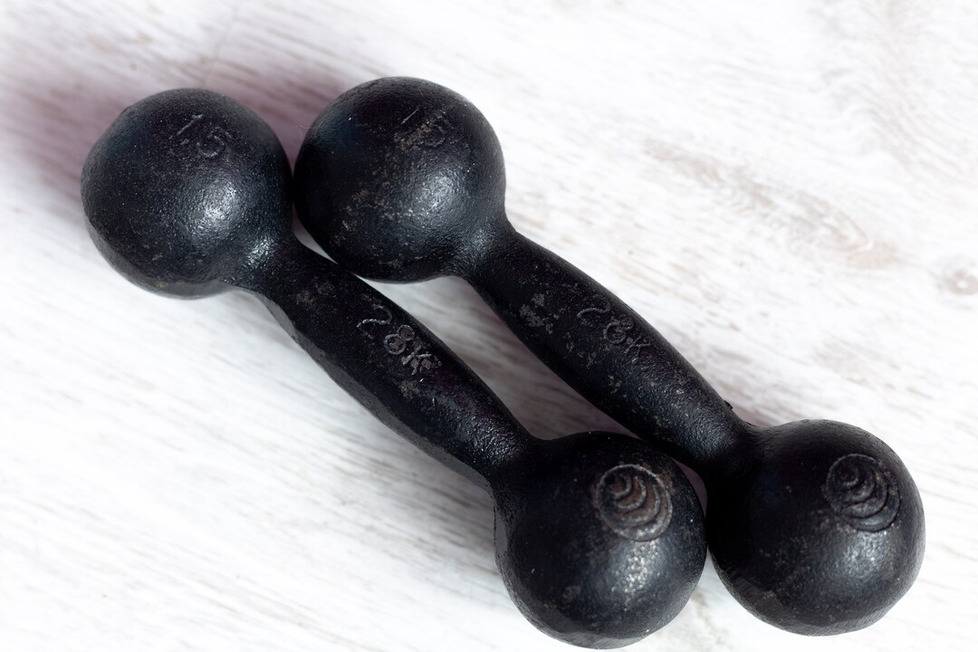 Old Cast Iron Dumbbells 15 Kg USSR Sport Equipment Soviet - Etsy