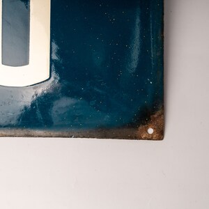 Blue Enameled House Number Sign 8 Old Rusty Enamel House Number Plaque ...