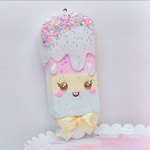 Extra Large Pastel Kawaii Ice Cream Popsicle Glitter Ornament Candyland ...