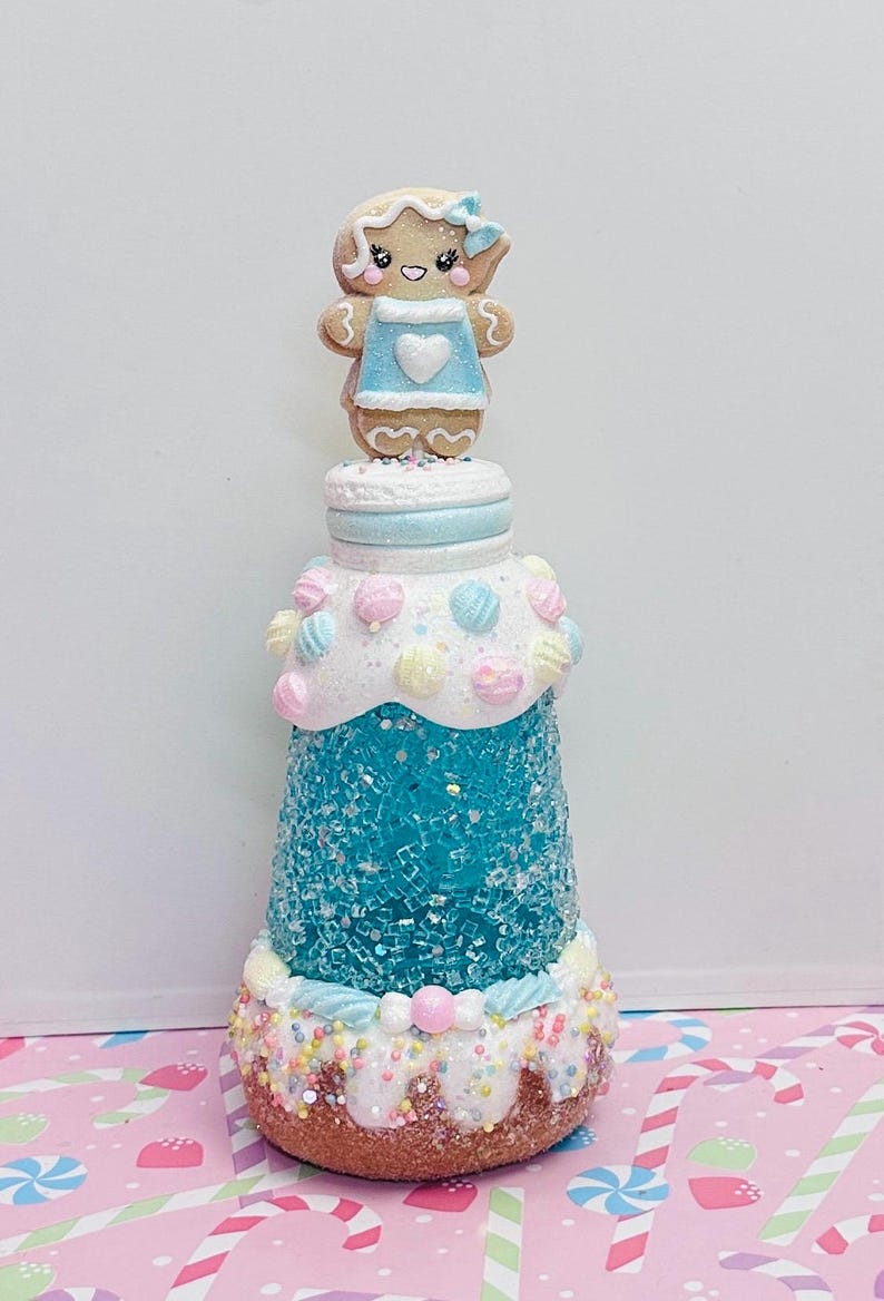 Pastel Gingerbread Gumdrop Donut Cookie Candy Land Decoration Glitter ...