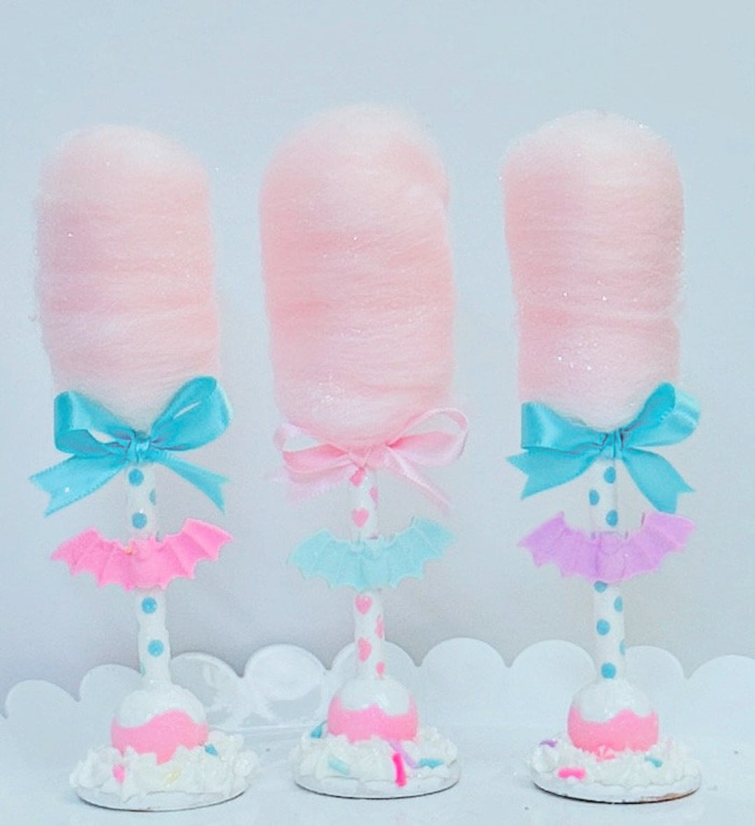 Pastel Halloween Small Village Cotton Candy Tree 6 Inch Bats - Etsy