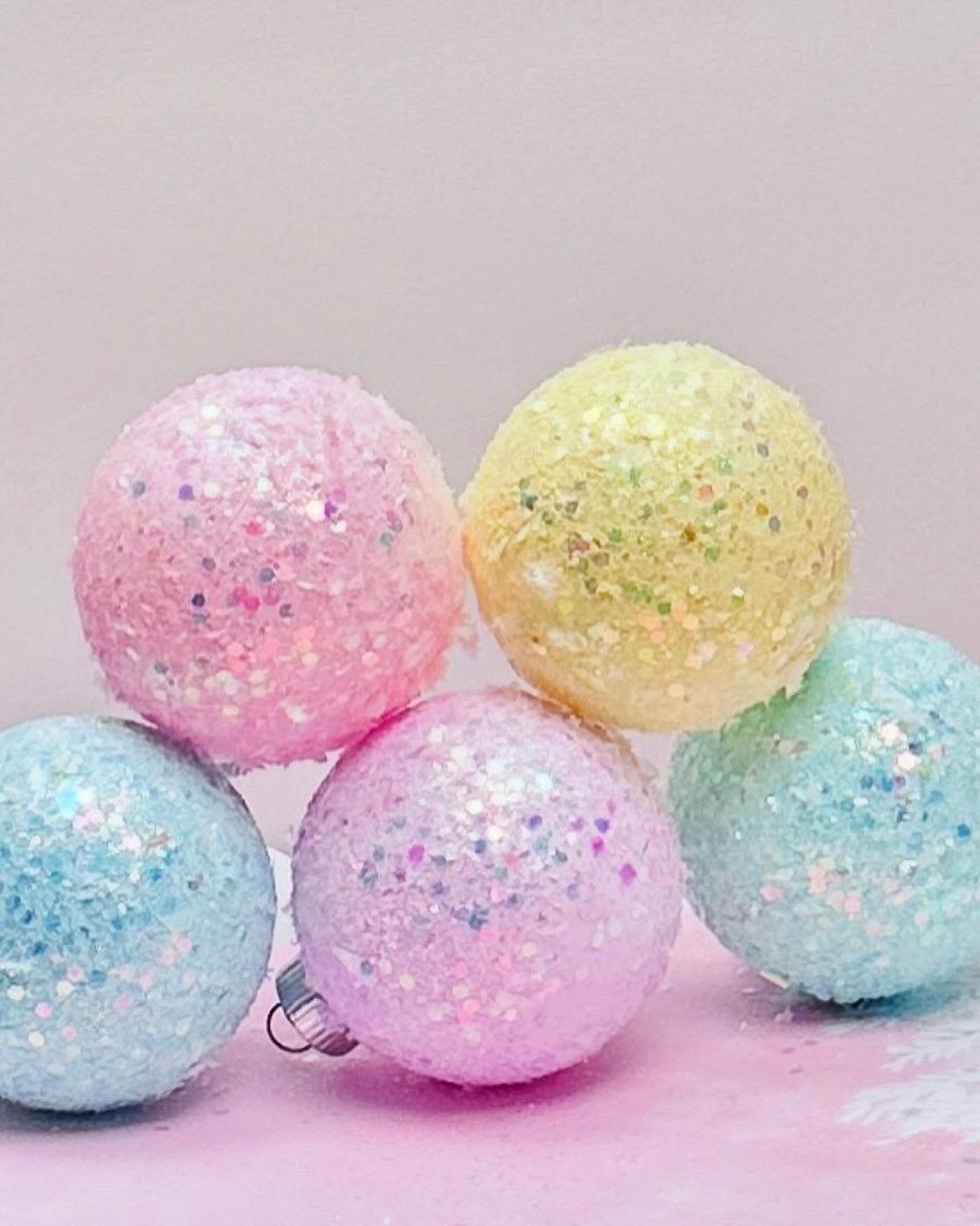 3.5 Inch Ornament Pastel Glitter Gumdrop Sugary Shatterproof Ornaments ...