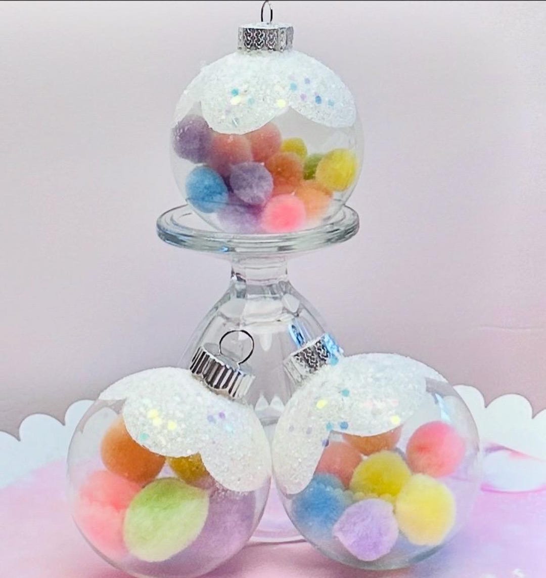 3 Inch Large Iridescent Pastel Sugar Gumdrop Gumball Glass Ornaments - Etsy