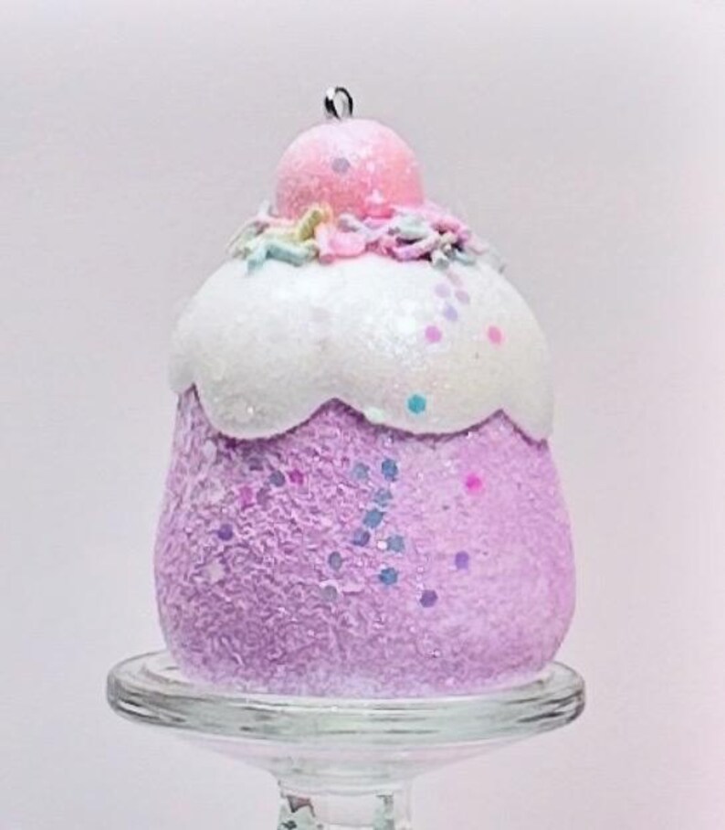 Small Pastel Gumdrop Glitter Ornaments With A Cherry on Top and ...