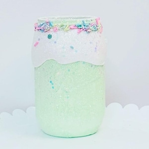 Quart Candy Land Decor Gumdrop Mountain Sprinkle Vase Jar Glitter ...