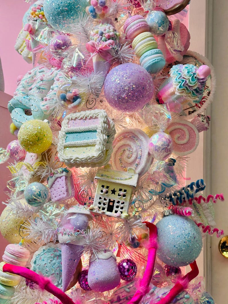 Small Pastel Gumdrop Glitter Ornaments With A Cherry on Top and ...