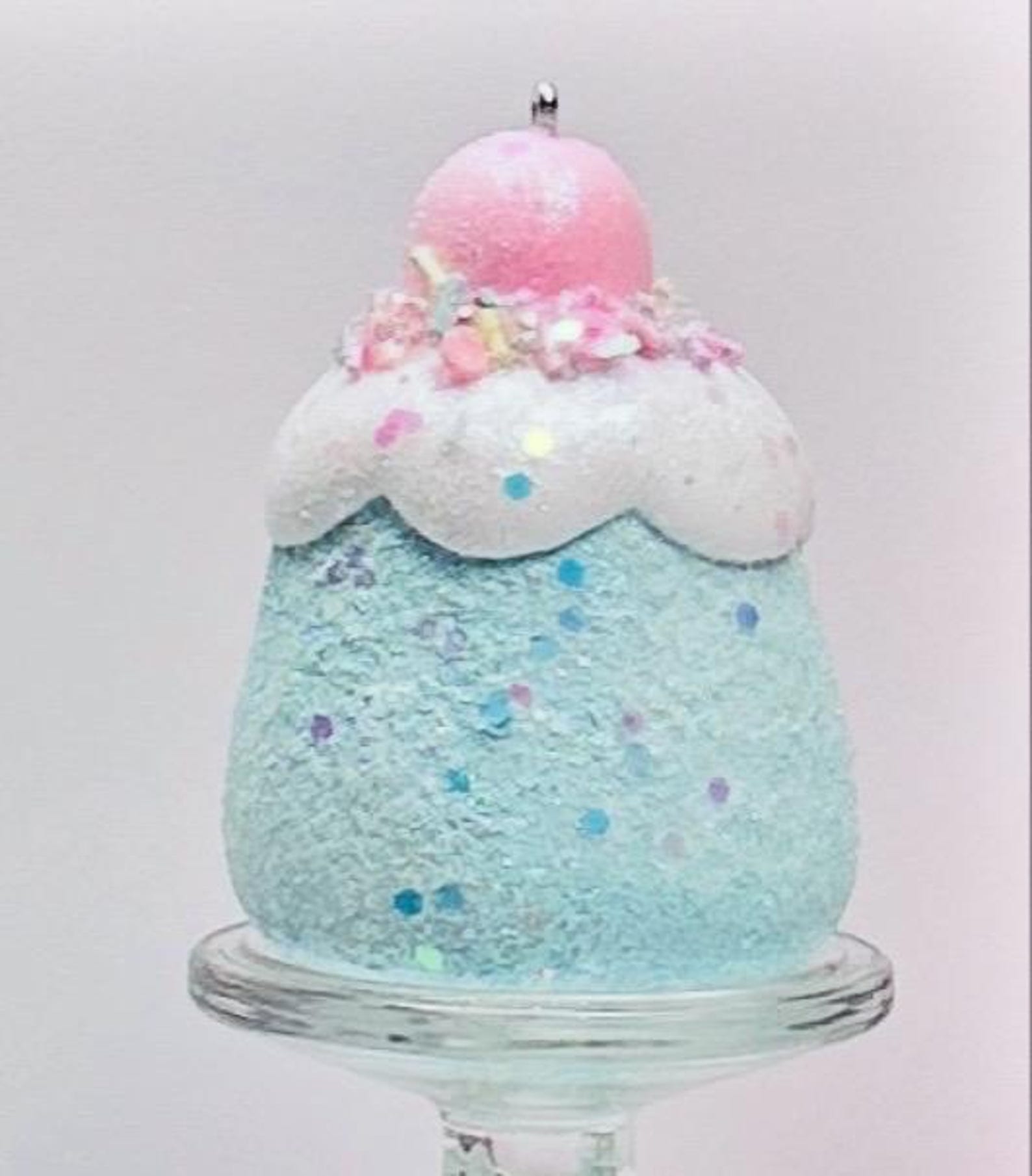 Small Pastel Gumdrop Glitter Ornaments With A Cherry on Top and ...