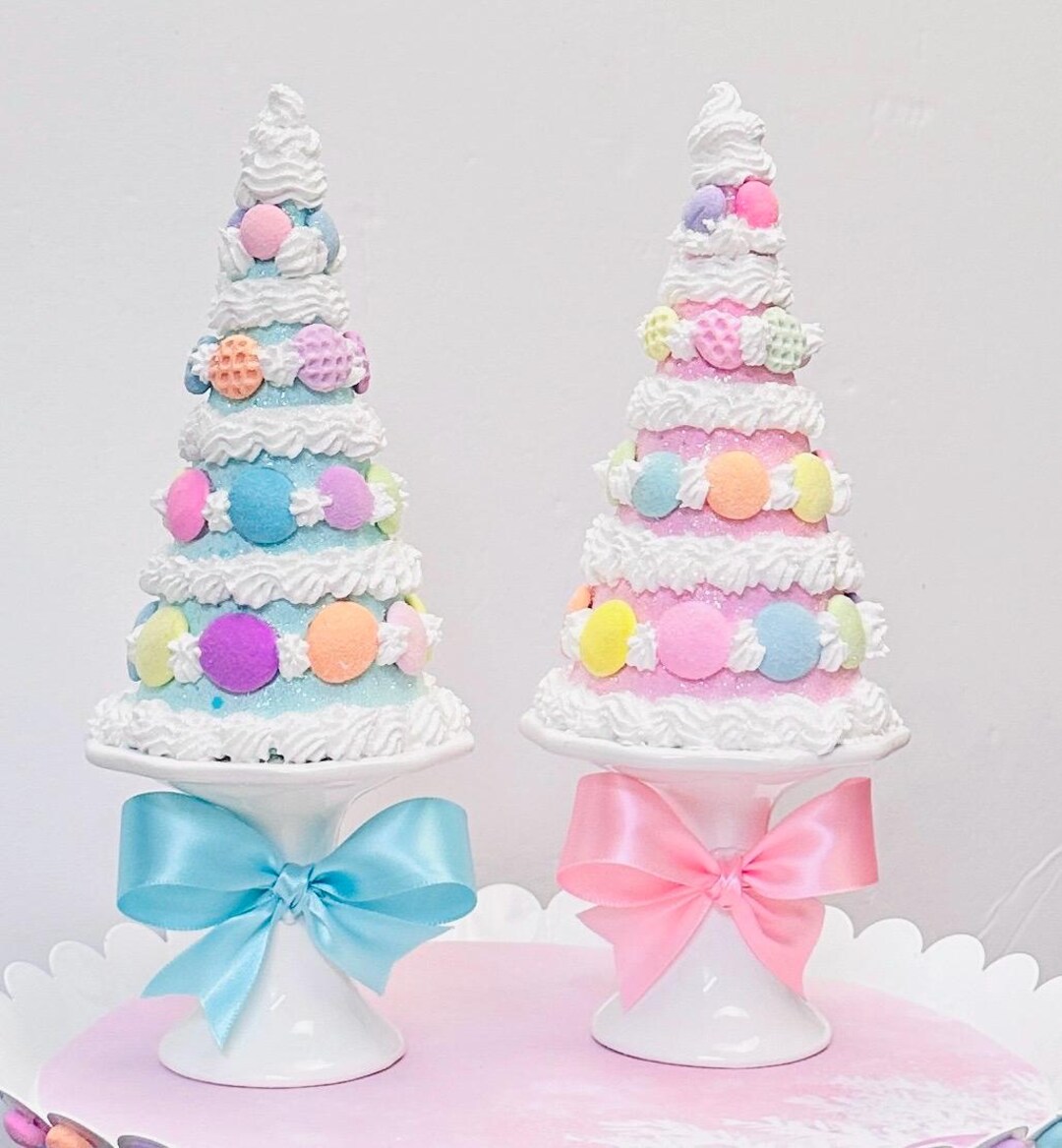 Pastel Pedestal Gingerbread Gumdrop Tree 9 Inches Tall Faux Frosting - Etsy