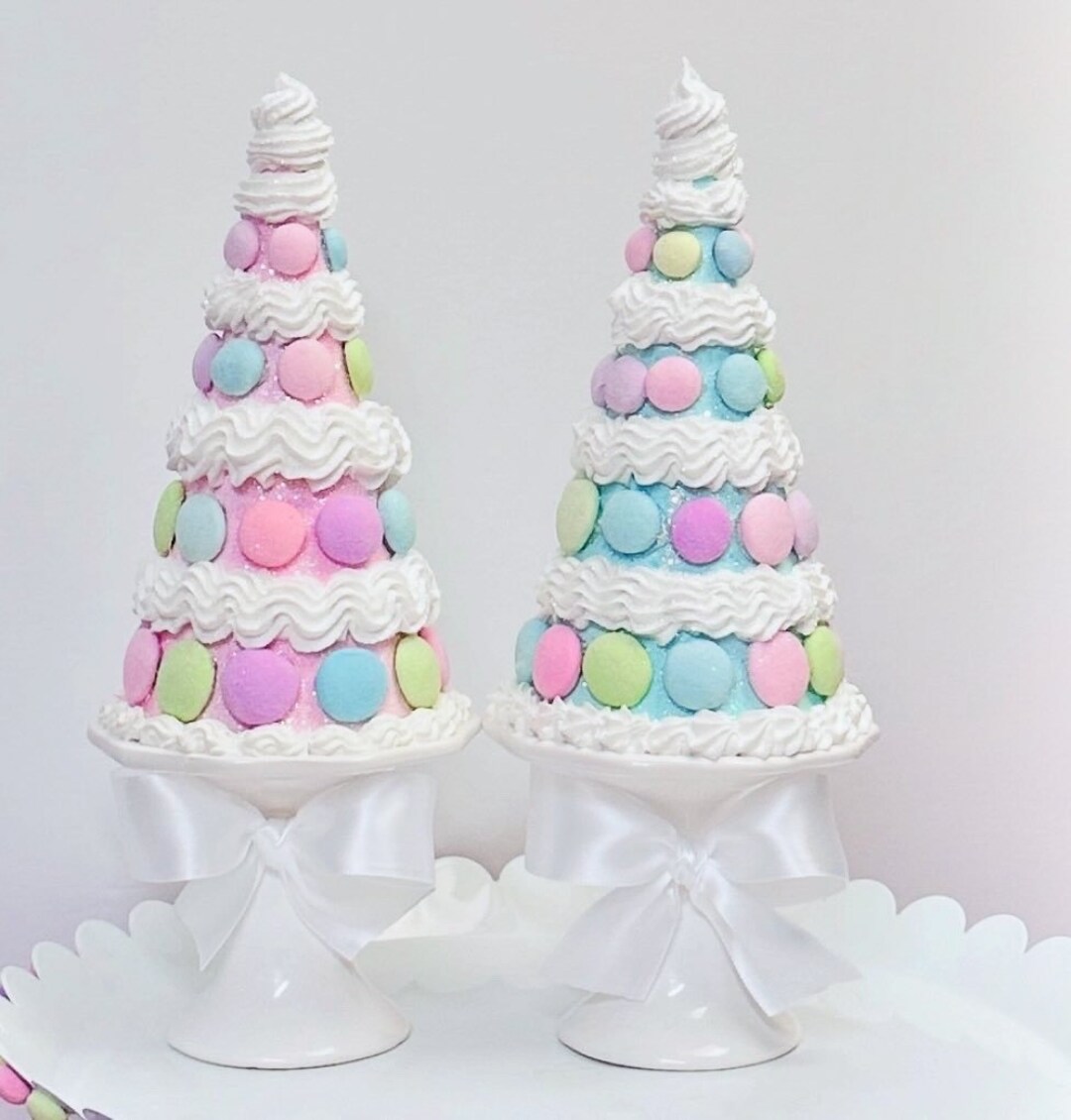 Pastel Pedestal Gingerbread Gumdrop Tree 9 Inches Tall Faux Frosting - Etsy