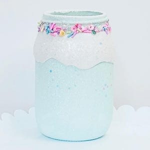 Quart Candy Land Decor Gumdrop Mountain Sprinkle Vase Jar Glitter ...