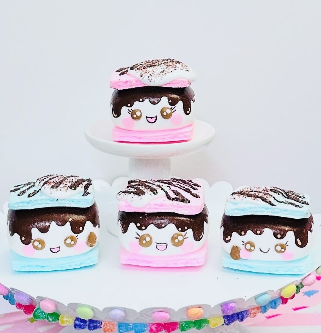 Small Pastel Smore Kawaii Anthro Marshmallow Decoration Ornament Tier ...