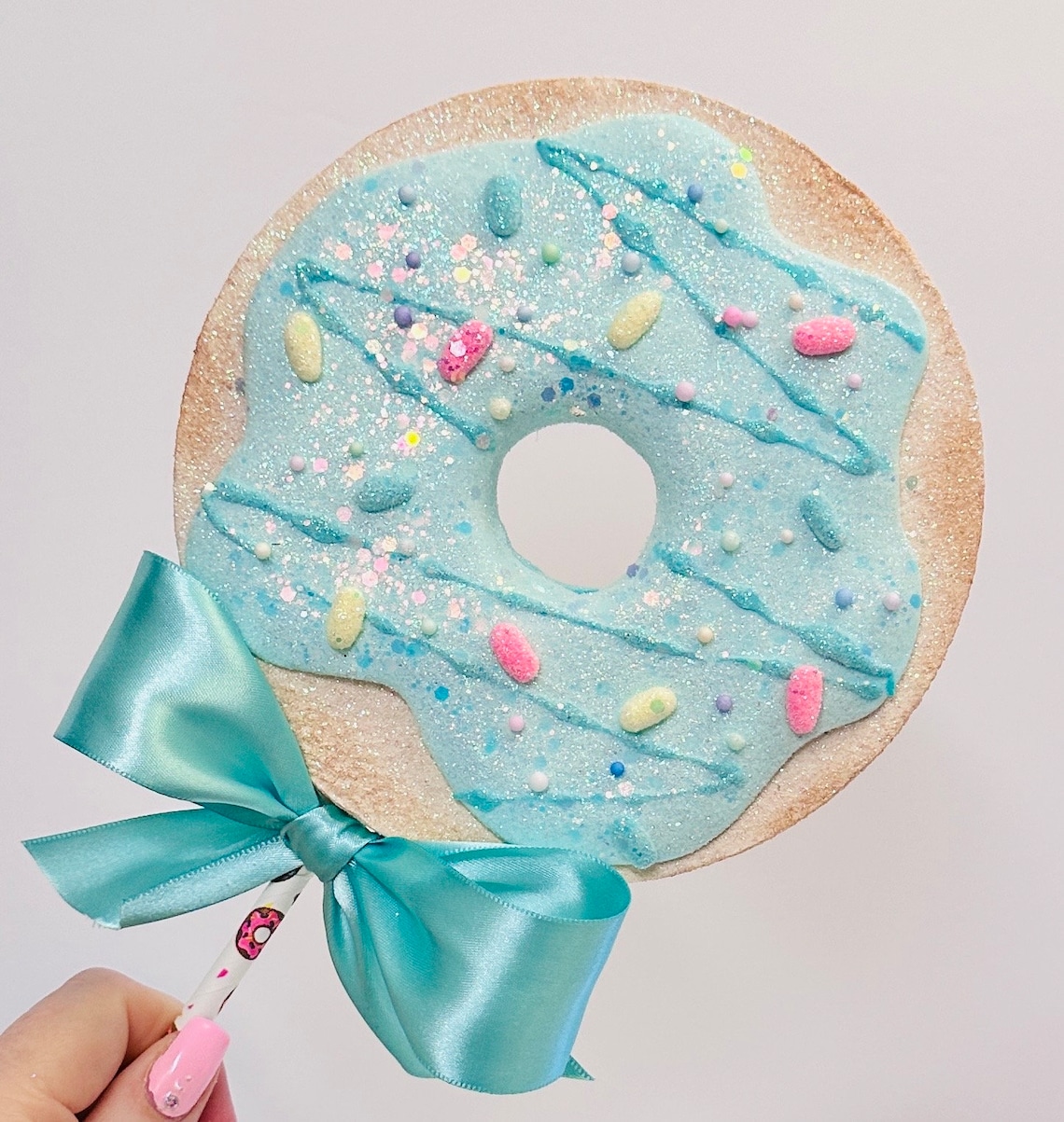 Large 6 Inch Pastel Fake Donut Party Lollipop 14 Inch Tall and Ready to ...