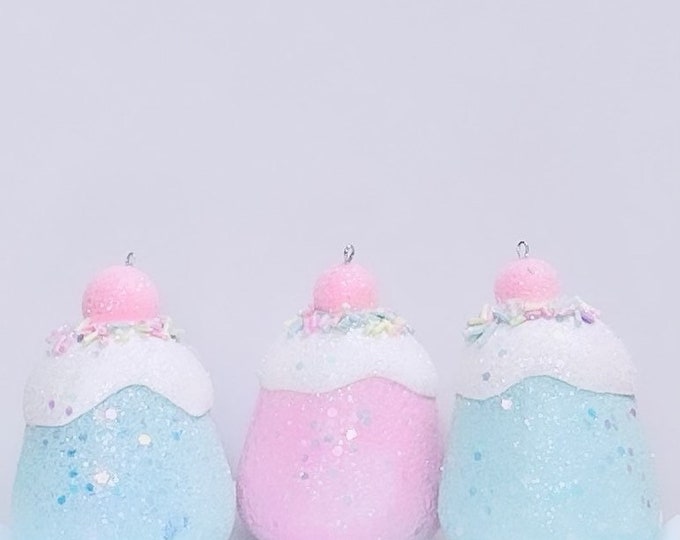 Small Pastel Gumdrop Glitter Ornaments With A Cherry on Top and ...