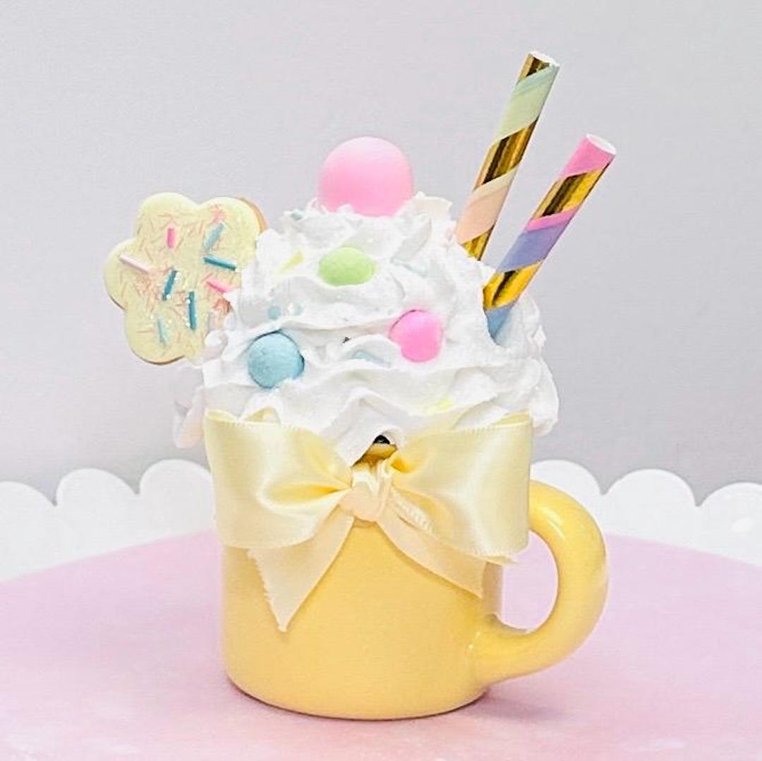Pastel Whip Mini Mug With Polymer Sprinkles and Gumdrops. Measured 5 ...