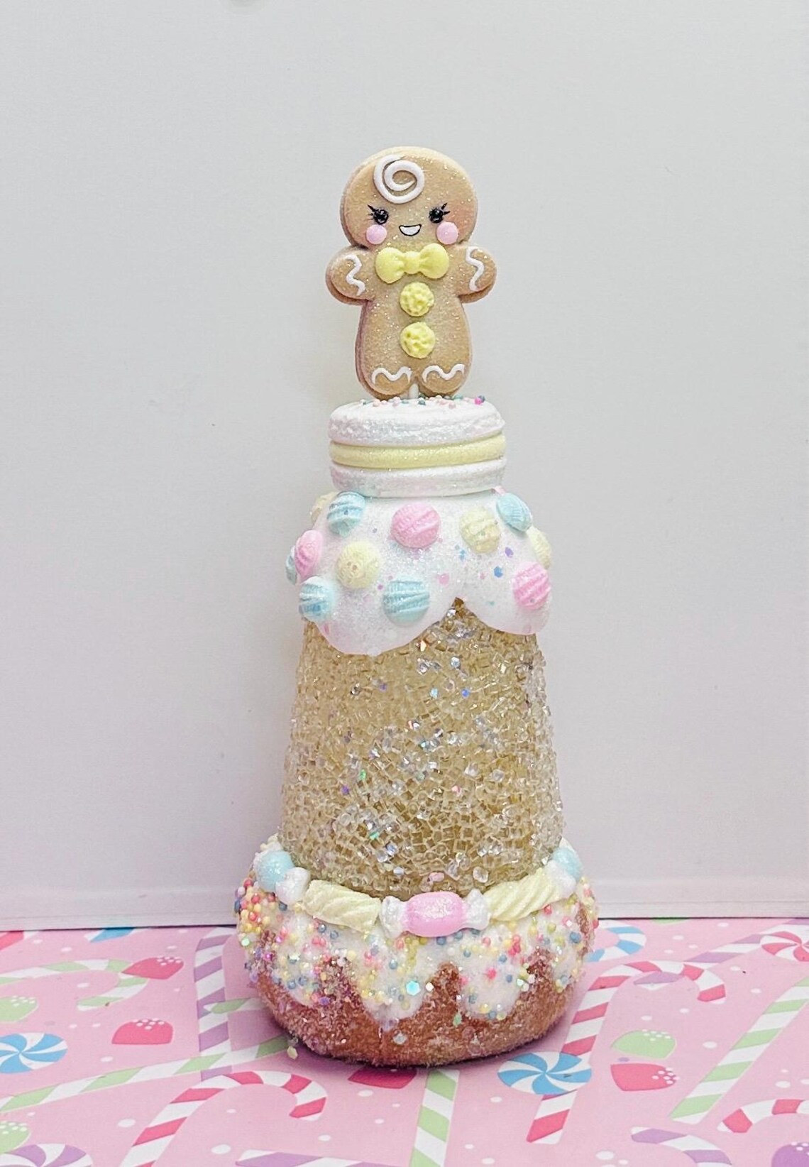 Pastel Gingerbread Gumdrop Donut Cookie Candy Land Decoration Glitter ...