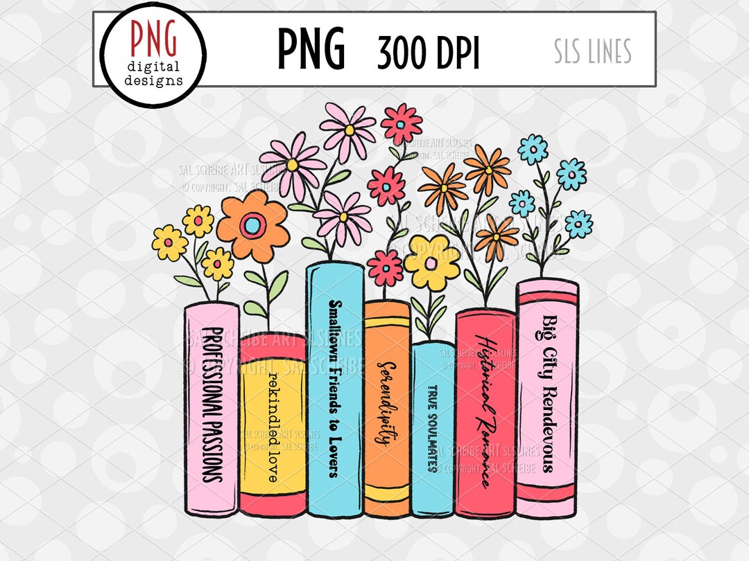 Romance Book Shelf PNG, Romance Tropes PNG, Reading Sublimation, Books ...