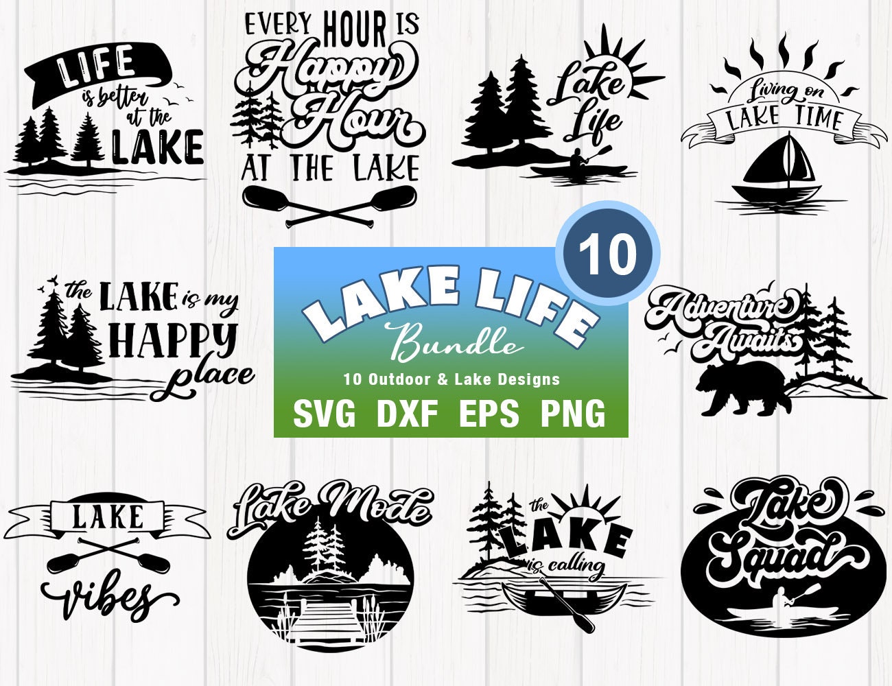 Lake Life SVG Bundle Summer Lake Cottage & Cabin Cut Files | Etsy