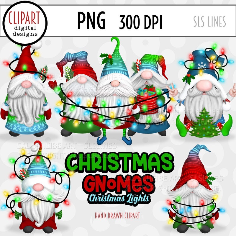Christmas Gnomes Clipart - Etsy