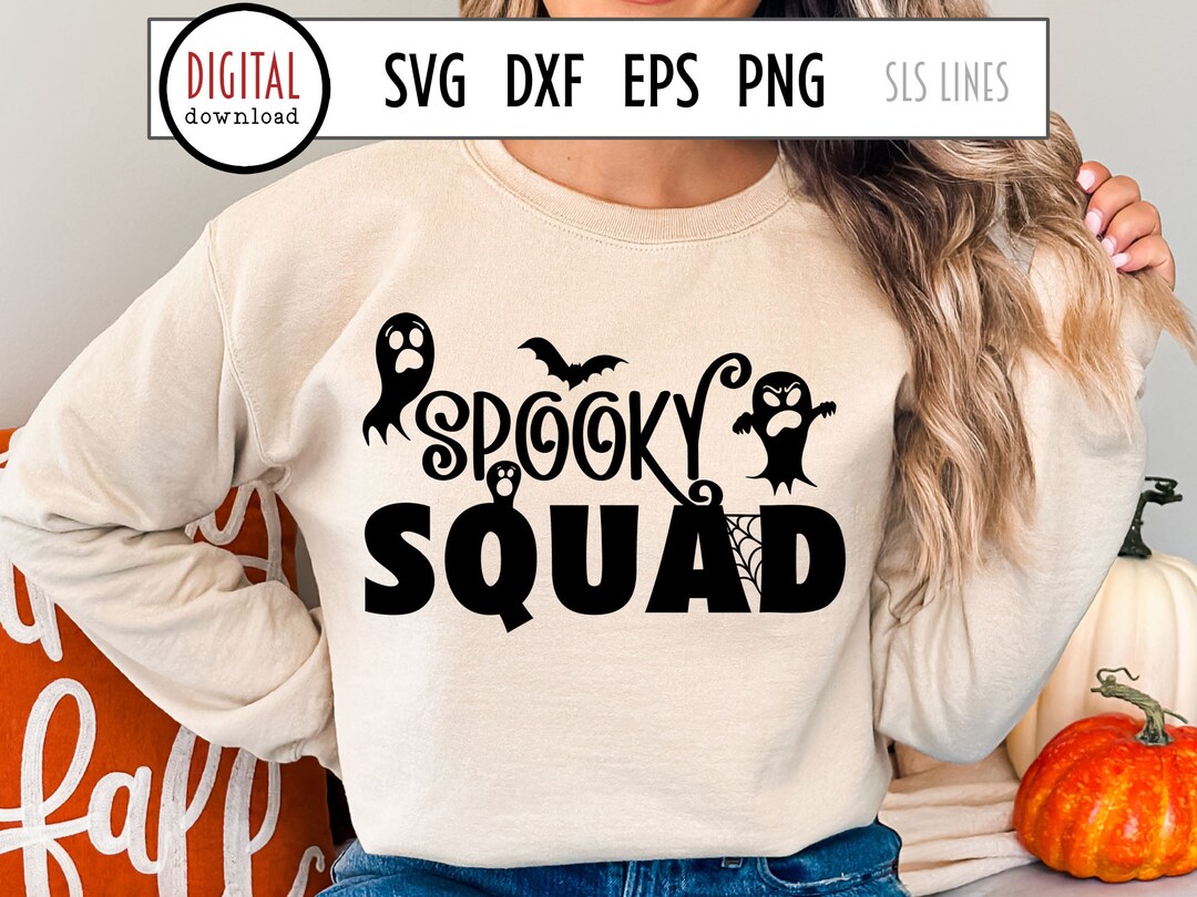 Halloween SVG PNG Spooky Squad SVG Ghosts Cut File Retro - Etsy