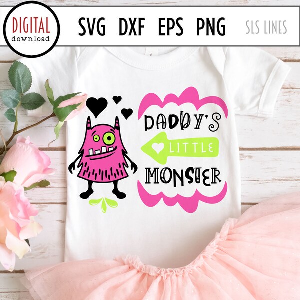 Daddy's Little Monster Svg - Etsy