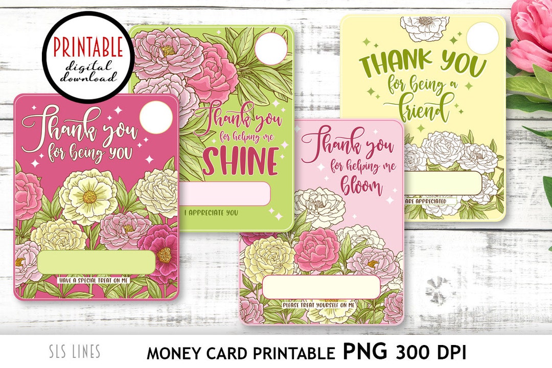 Printable Money Card, Thank You Gift Card, Gift Card Holder, Print and ...