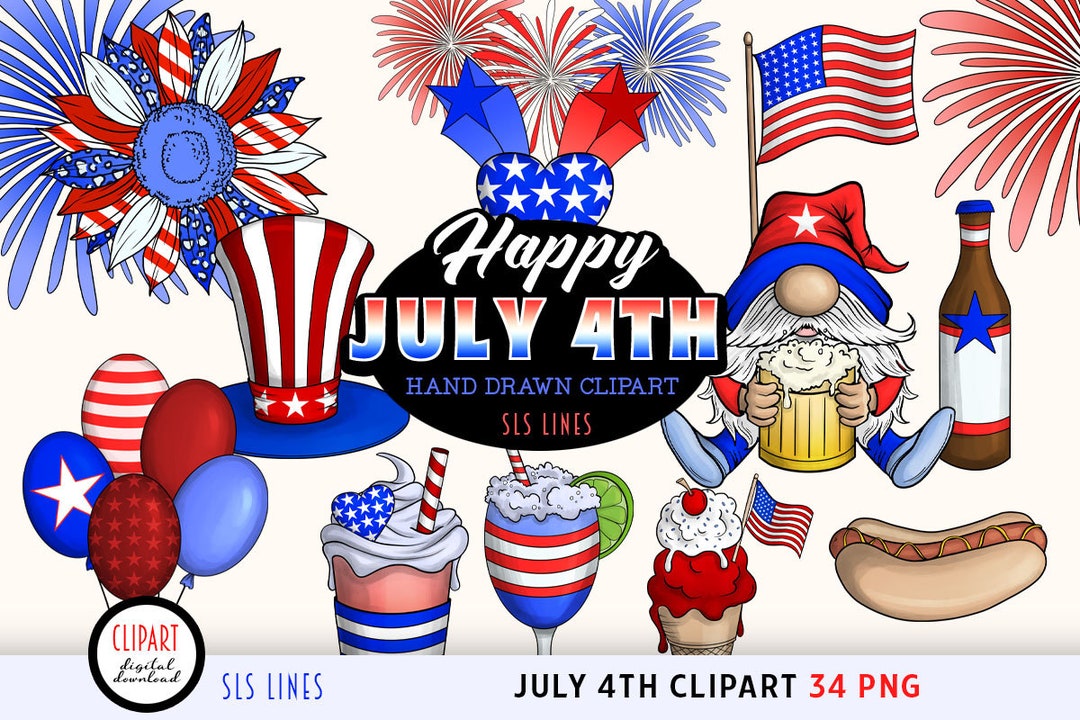 July 4th Clipart, Independence Day, USA Clipart, America PNG, Fourth of ...
