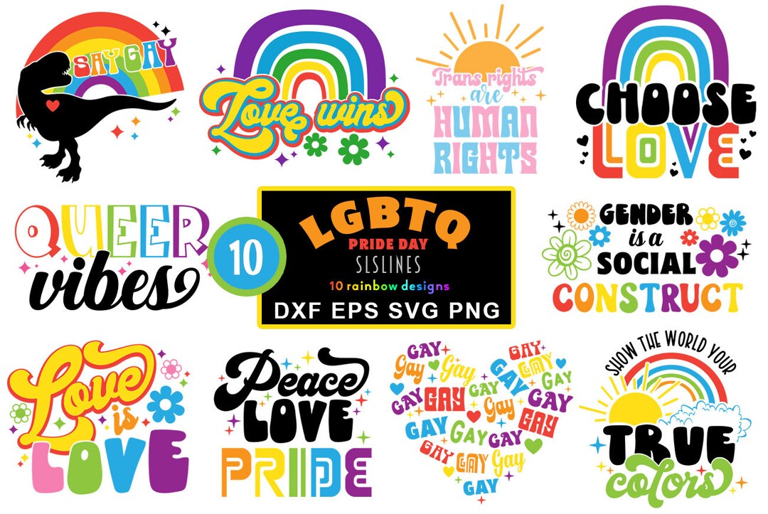 LGBTQ SVG Bundle, Pride Day Cut Files, Say Gay Cutting Files, LGBT ...